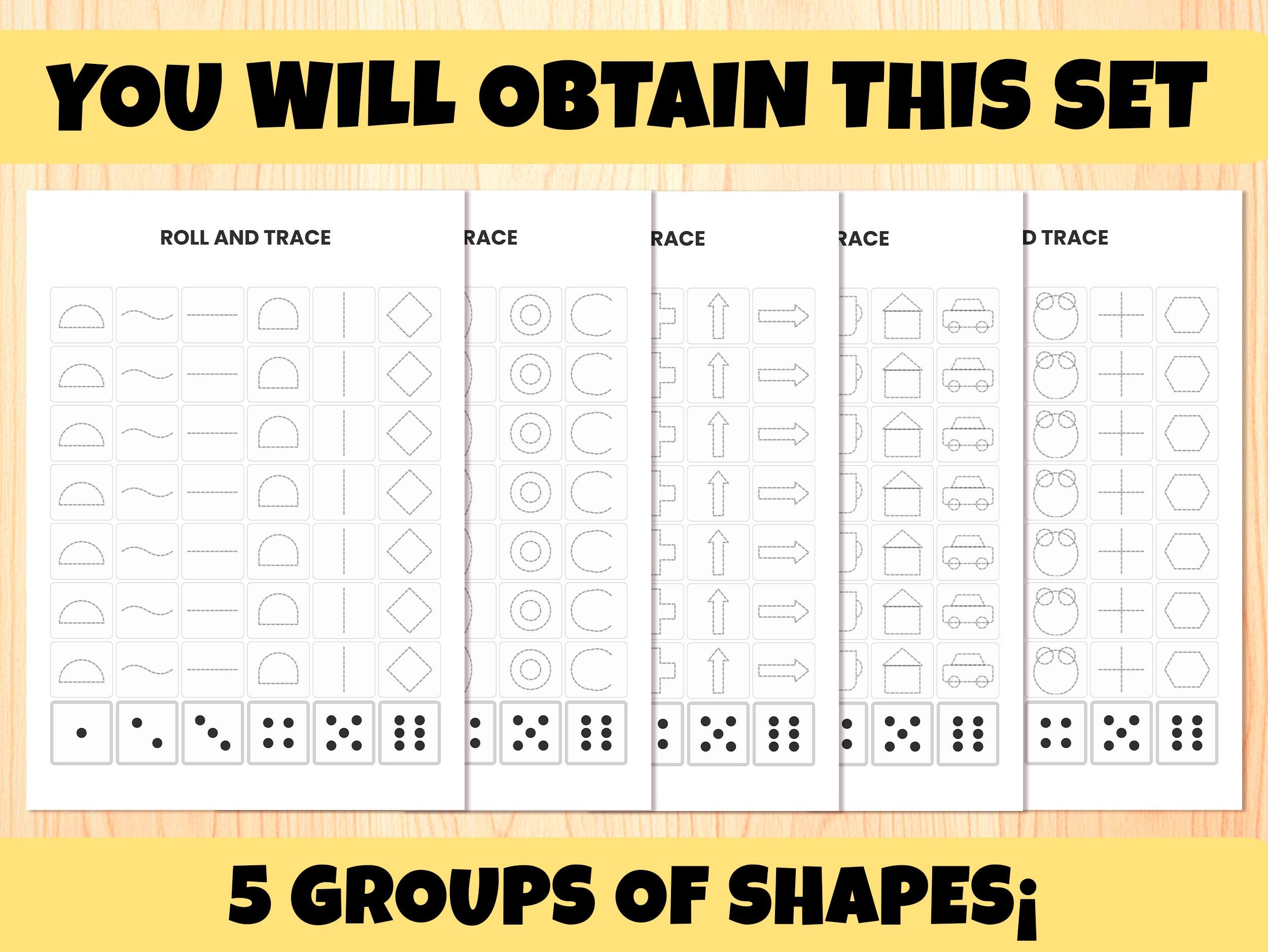 Roll and Trace Race Game Printable Kids Fine Motor Activity Handwriting ...
