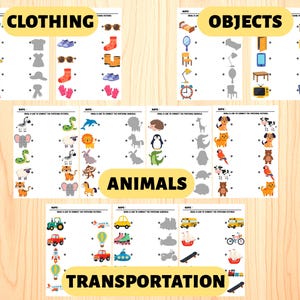 Printable Shadow Matching Worksheet: Preschool Learning Activity (PDF ...