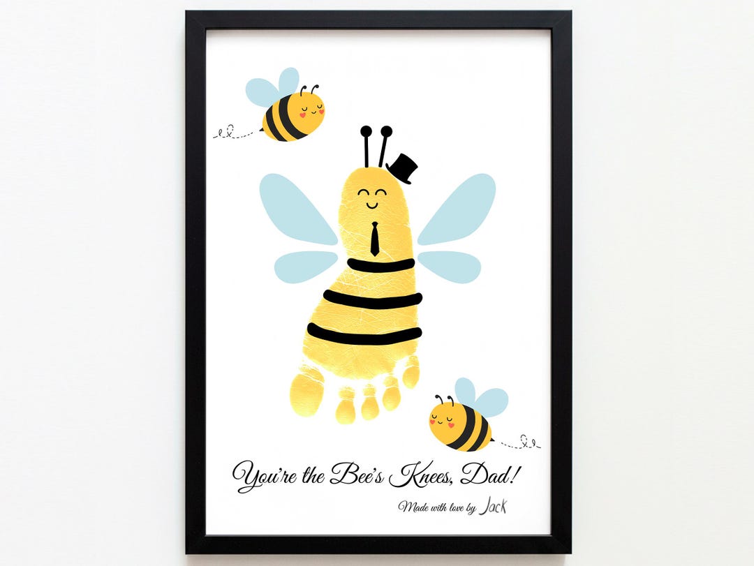 Father's Day Bee Footprint Art: Dad Keepsake Gift (PDF) - Etsy