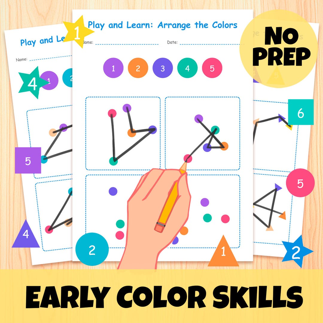 Connect the Colors: Printable Color Lines Worksheets for Kids PDF – Fun ...