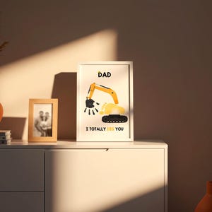 Father's Day Handprint Footprint Craft Excavator Printable Dad Gift I ...