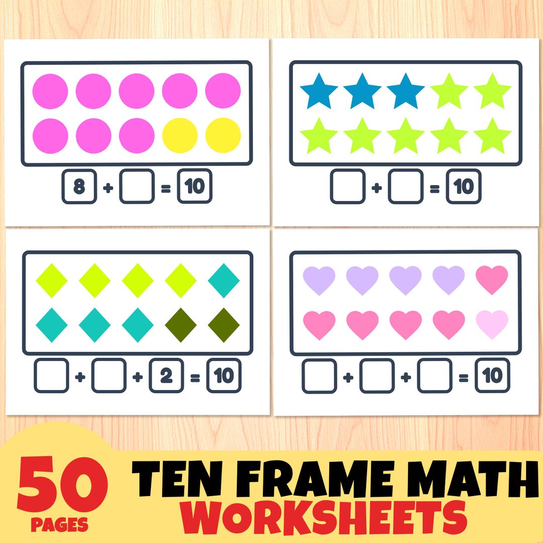 Ten Frame Math Worksheets Printable 50 Pages Addition Subtraction ...
