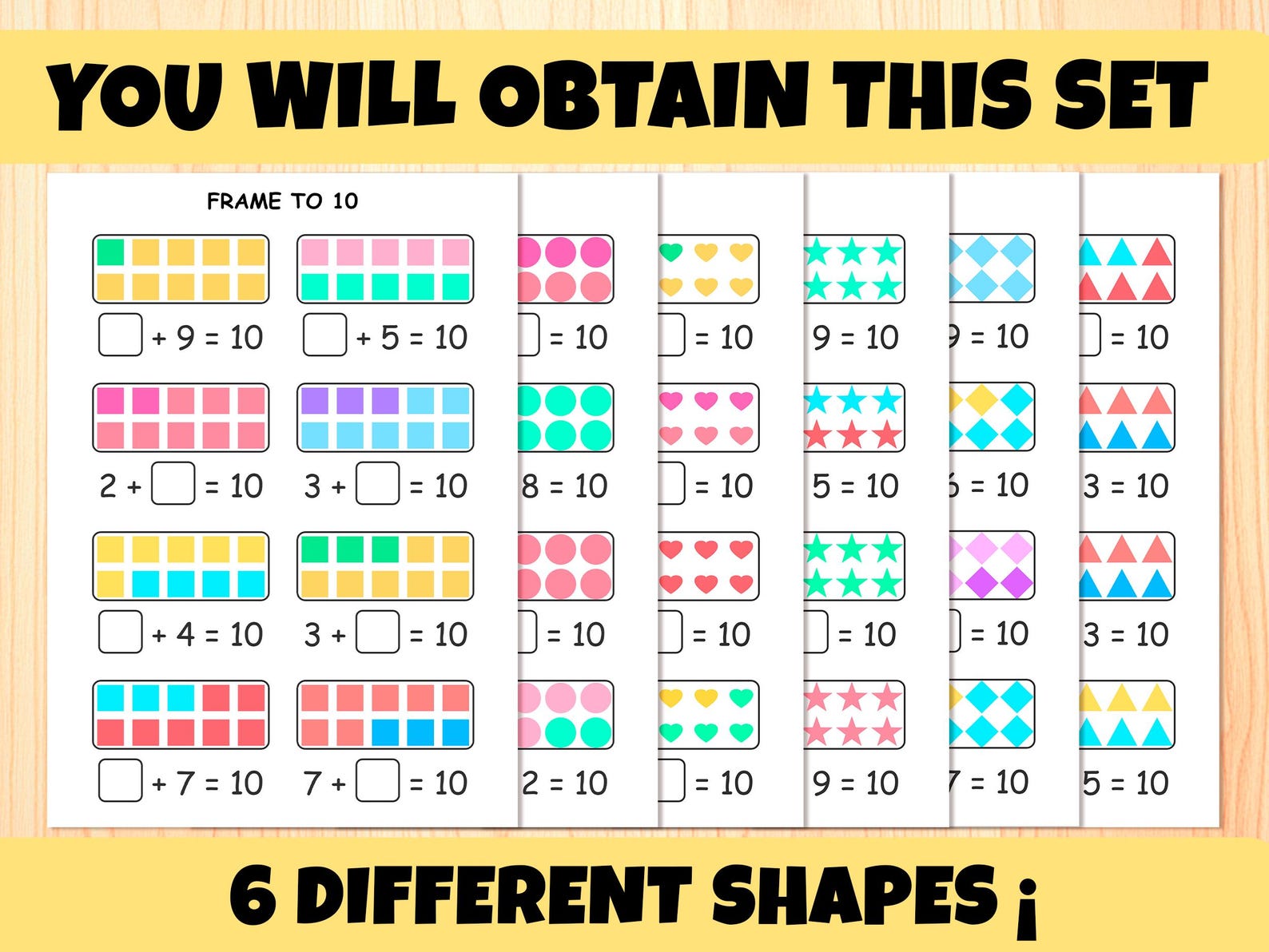 Ten Frame Printable: Visual Addition to 10 Math - Etsy