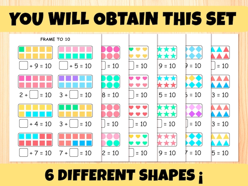 Ten Frame Printable: Visual Addition to 10 Math - Etsy