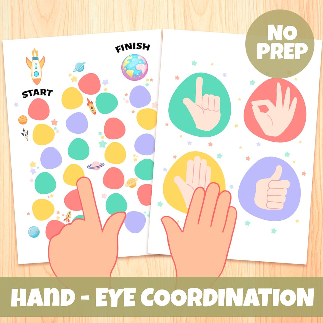 Hand Eye Coordination Activity for Kids Space Themed Printable Preschoo ...