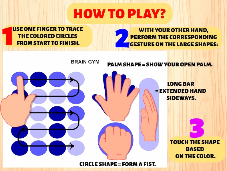 Brain Gym Printable Activity Sheets for Kids PDF – Instant Download ...