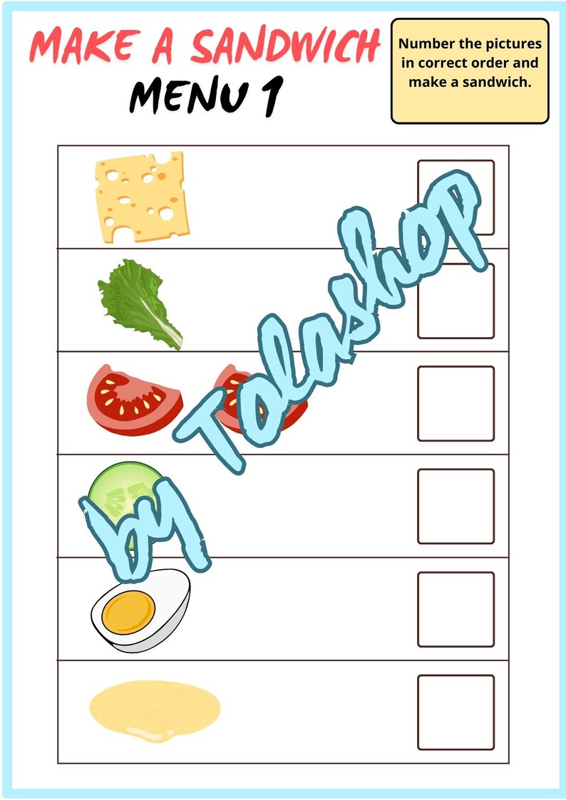 Make a Sandwich Preschool Homeschool Life Skill Activity Kids DIY Busy ...