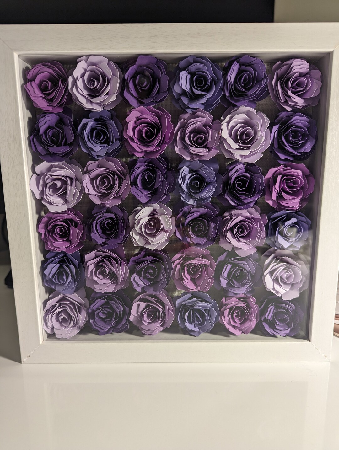 Purple Rose Flower Shadow Box - Etsy