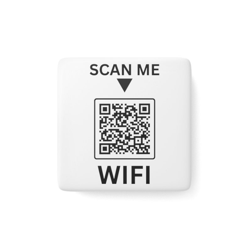Wi-fi QR Code Button Magnet Personalized Wi-fi Sign Porcelain Magnet ...