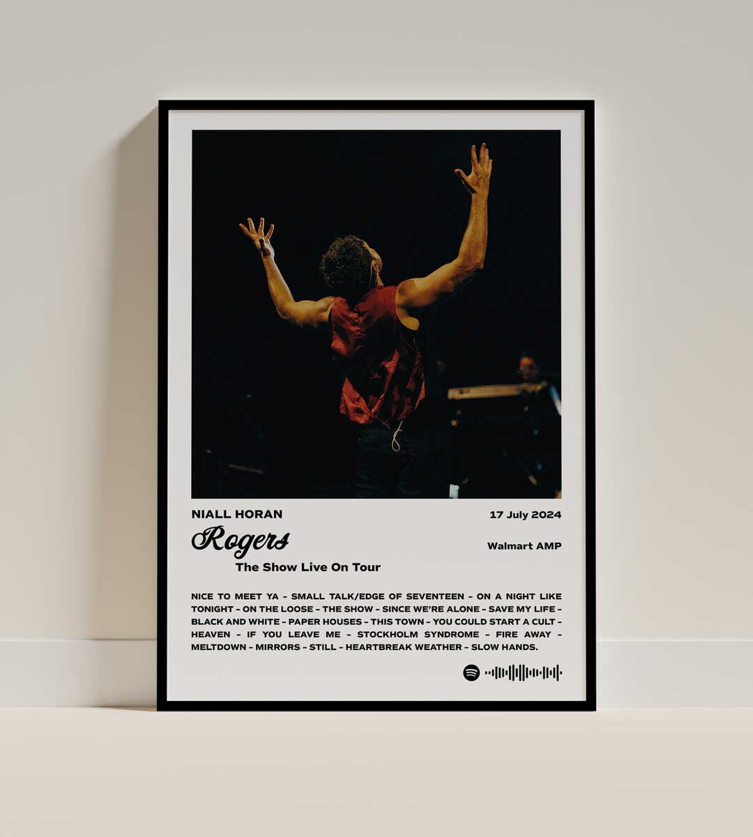 Niall Horan the Show Live on Tour Rogers TSLOT Setlist Digital Print ...