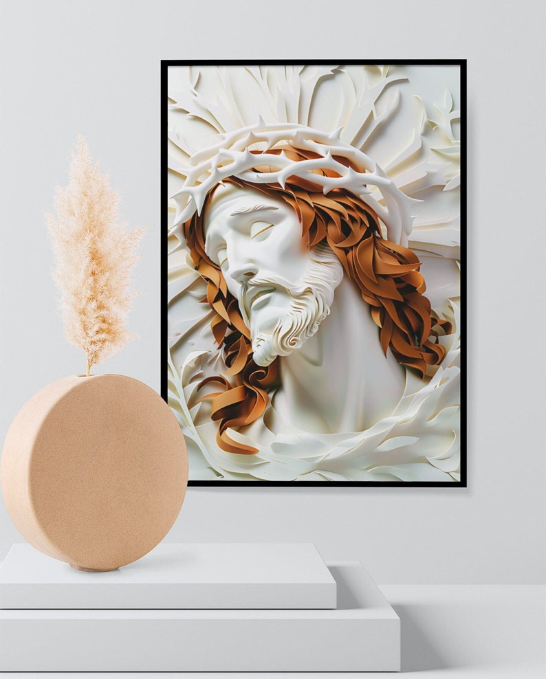 Jesus Christ Art Print Christian 3D Papercut Print, Instant Download ...