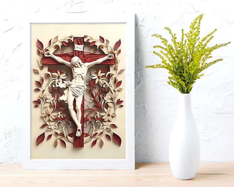 Jesus Christ 3D Papercut Art: Christian Home Decor (digital Download ...
