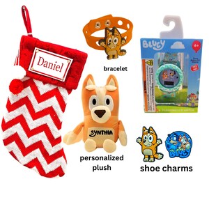 Bluey Bingo Plush Prefilled Christmas Stocking Leather Tags Bluey ...