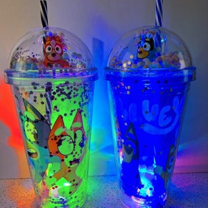 Bluey Cup Tumbler, Bingo 18oz Light up Party Cups, Back to School Theme ...
