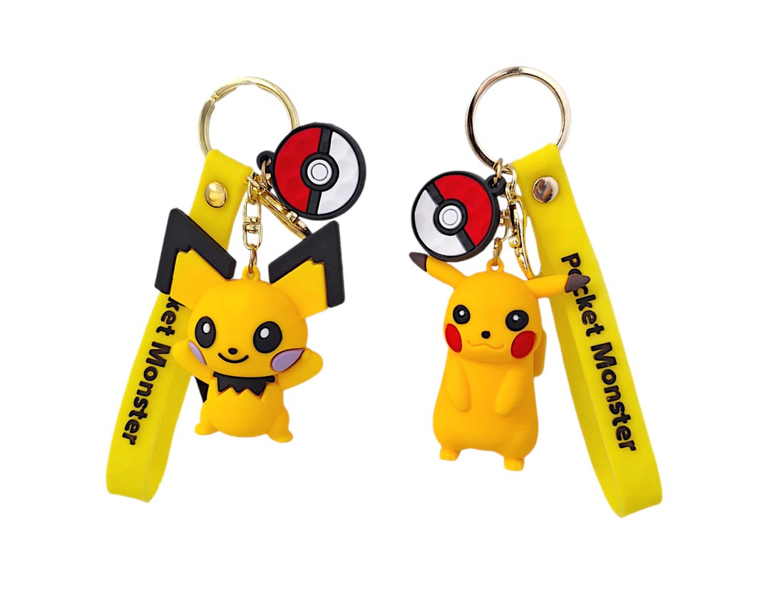 Pokemon Pikachu Raichu Keychain, Anime Backpack Charm, Plush Decor ...