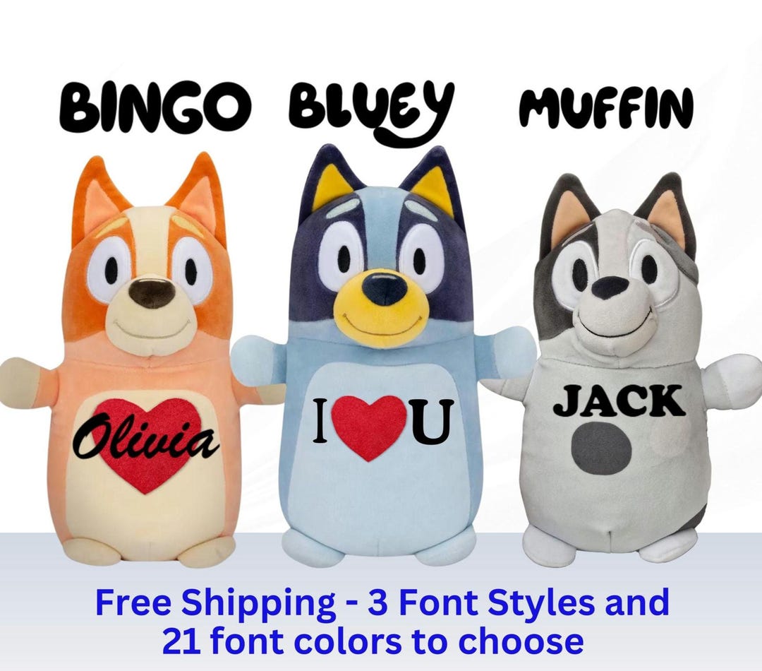 Bluey Squishmallow Plush | Valentines Day Custom Bluey Gift for Kids ...