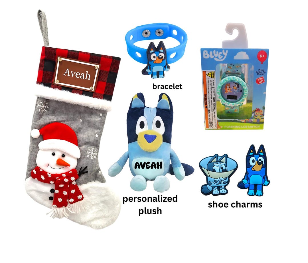 Bluey Bingo Plush Prefilled Christmas Stocking Leather Tags Bluey ...