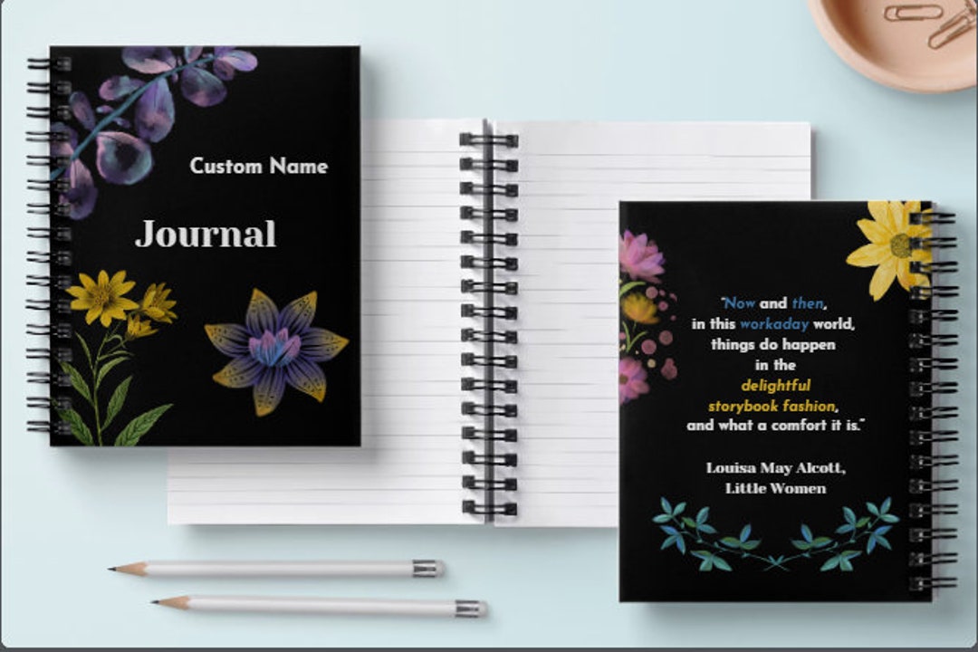Literary Quote Journal | Floral Notebook Cover | "delightful Storybook ...