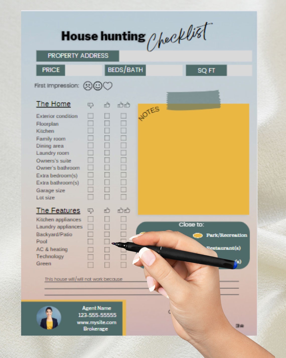 House Hunting Checklist | Home Buyer Checklist | Real Estate Templates ...