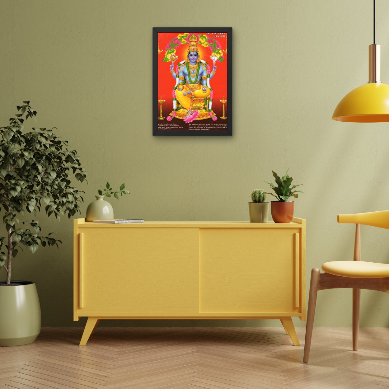 Sticaro Premium Hindu Lord Dhanvantri Dev God Religious Framed Photo ...