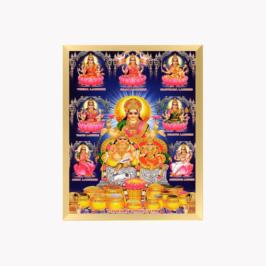 Sticaro | Premium Hindu Goddess Ashta Laxmi God | Religious Framed ...