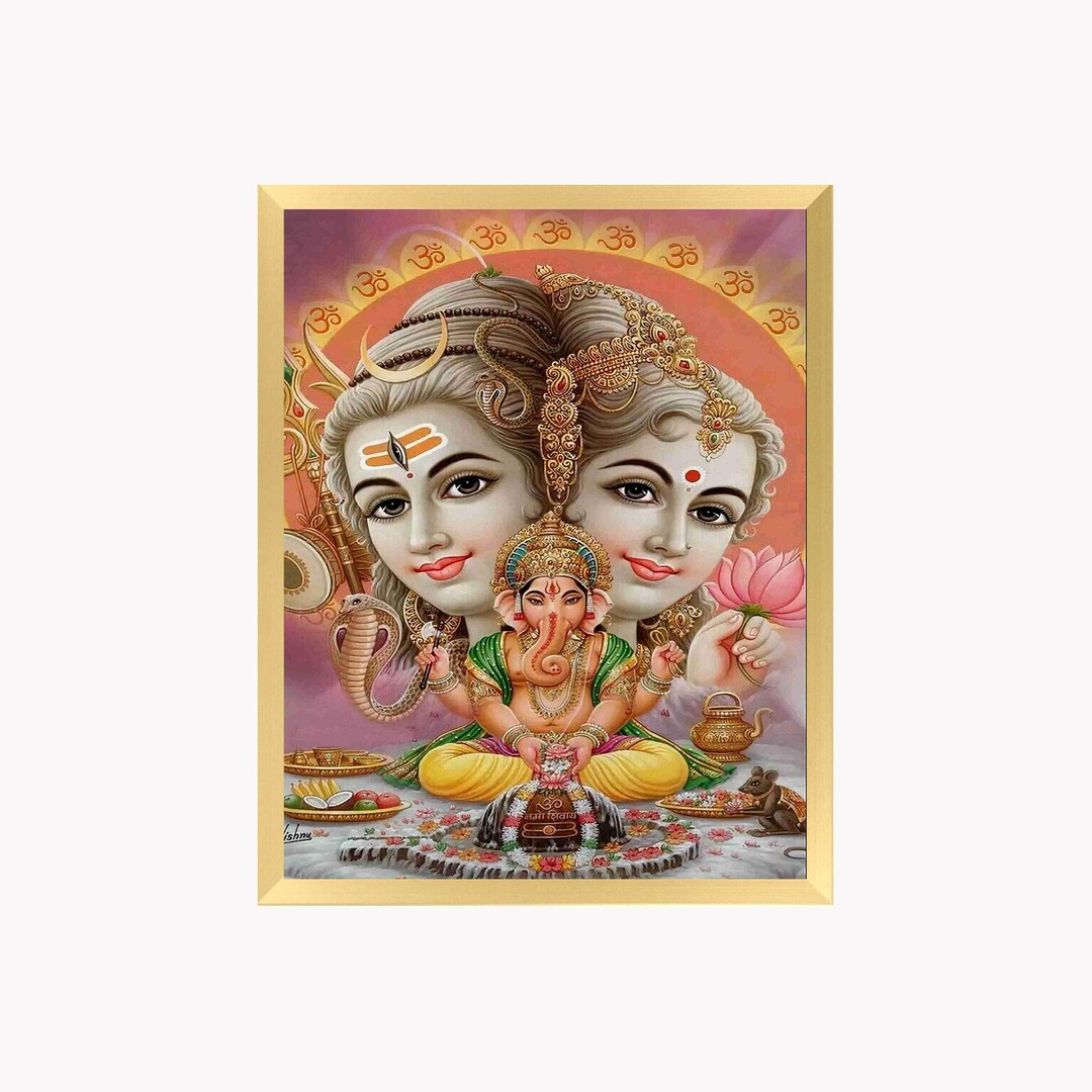 Sticaro | Premium Hindu Lord Shiva and Parvathi Devi With Ganesha God ...