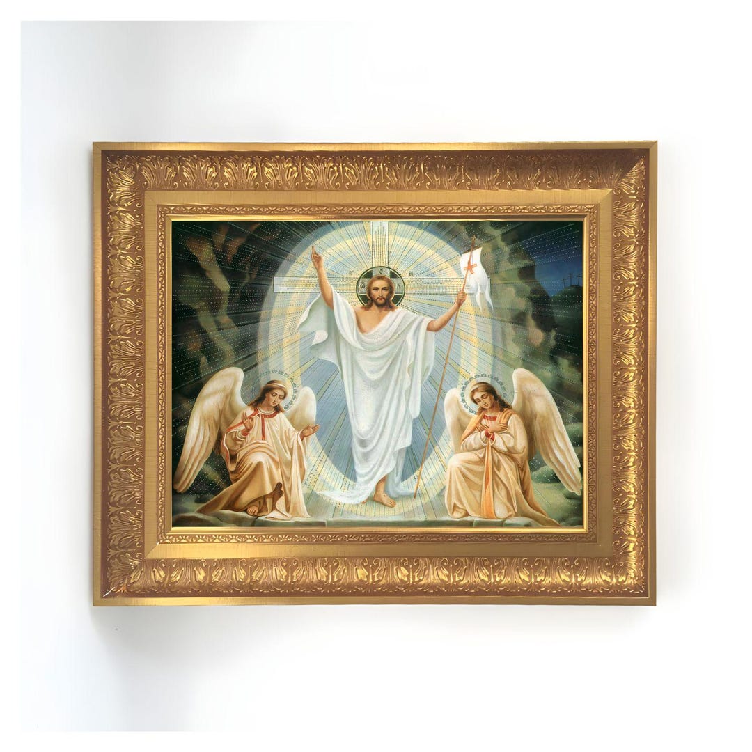 Divine Outlets Jesus Gold Embossed Photo Frame Christian Deities Wall ...