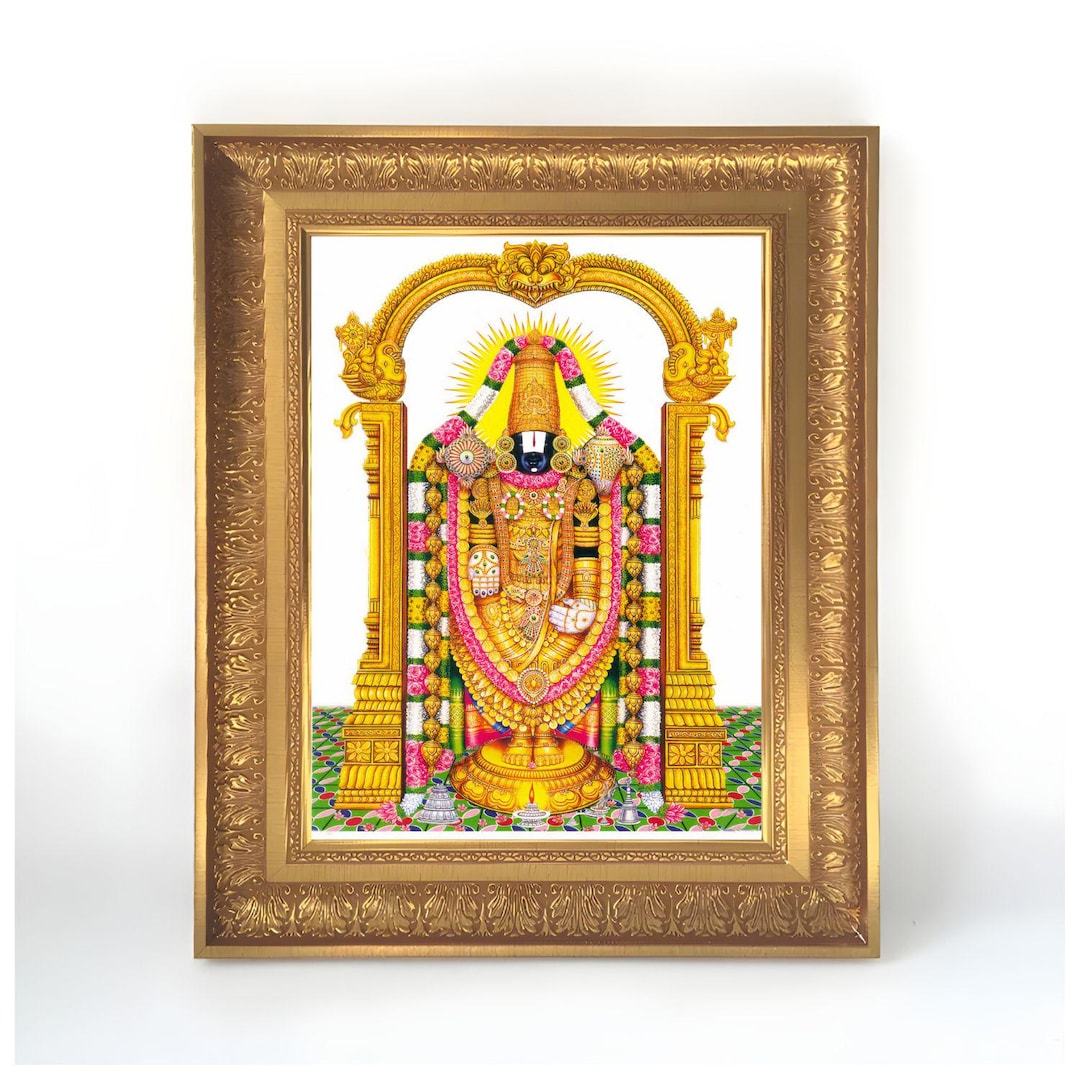Divine Outlets | Lord Sri Venkateswara Swamy Gold Embossed Photo Frame ...