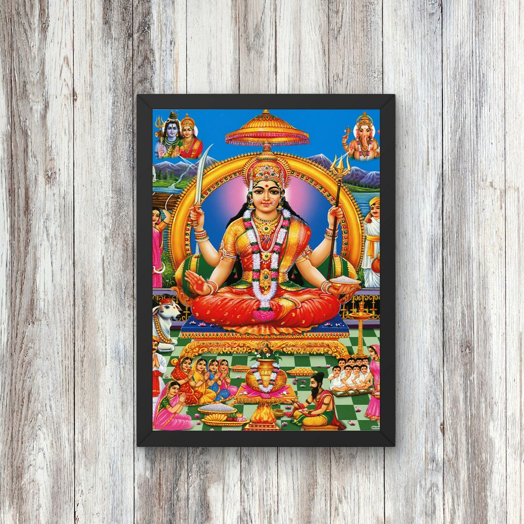 Sticaro Premium Hindu Goddess Santhoshi Matha Religious Framed Photo ...
