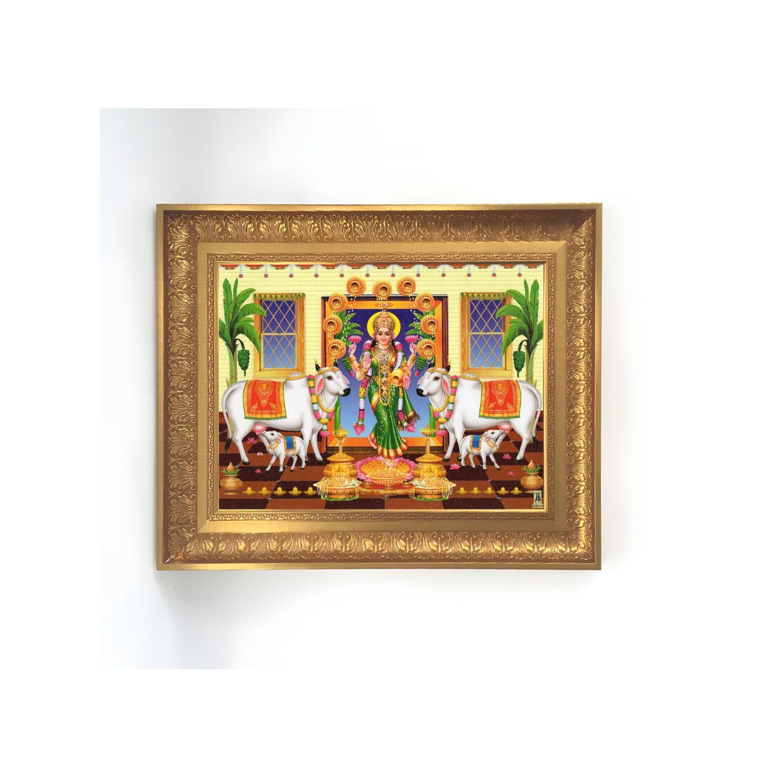 Divine Outlets | Lord Gruha Laxmi Devi God Gold Embossed Photo Frame ...