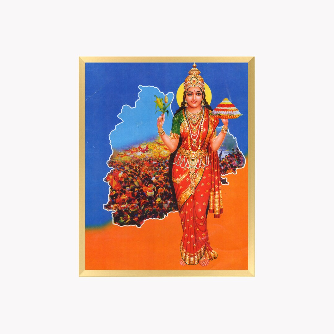 Sticaro | Premium Hindu Bharata Mata God | Religious Framed Photo for ...