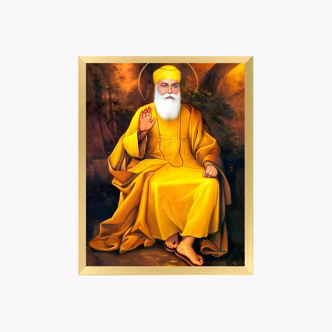 Motiv Premium Sikh Sri Waheguru Guru Nanak Dev Ji Religiöses gerahmtes ...