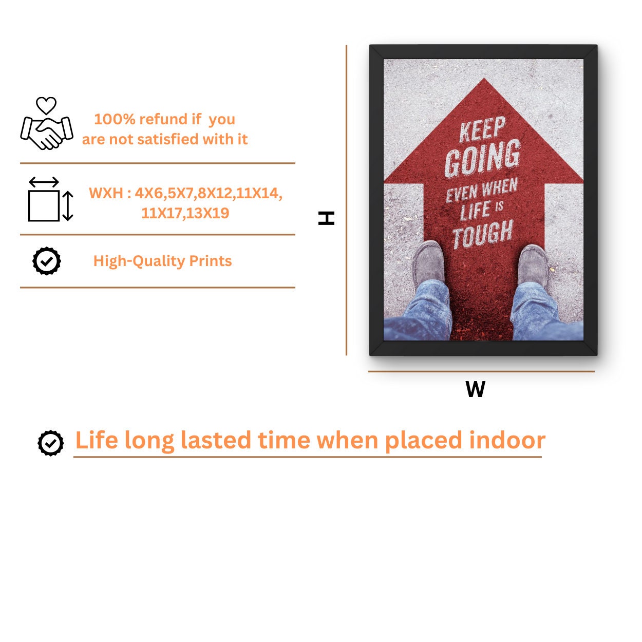 Sticaro Keep Going Even When... Motivational Wall Frames Inspirational ...