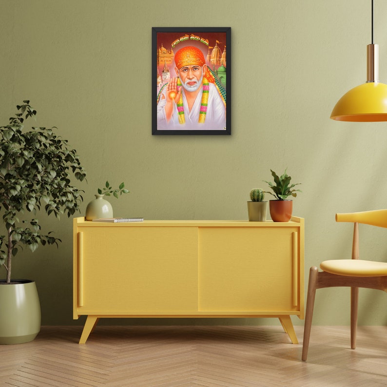 Sticaro Premium Hindu Lord Sai Baba God Religious Framed Photo for Wall ...