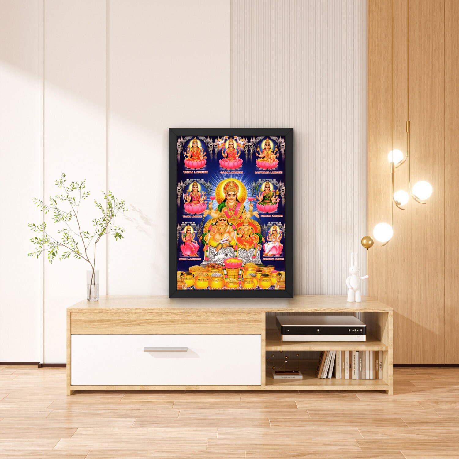 Sticaro Premium Hindu Goddess Ashta Laxmi God Religious Framed Photo ...