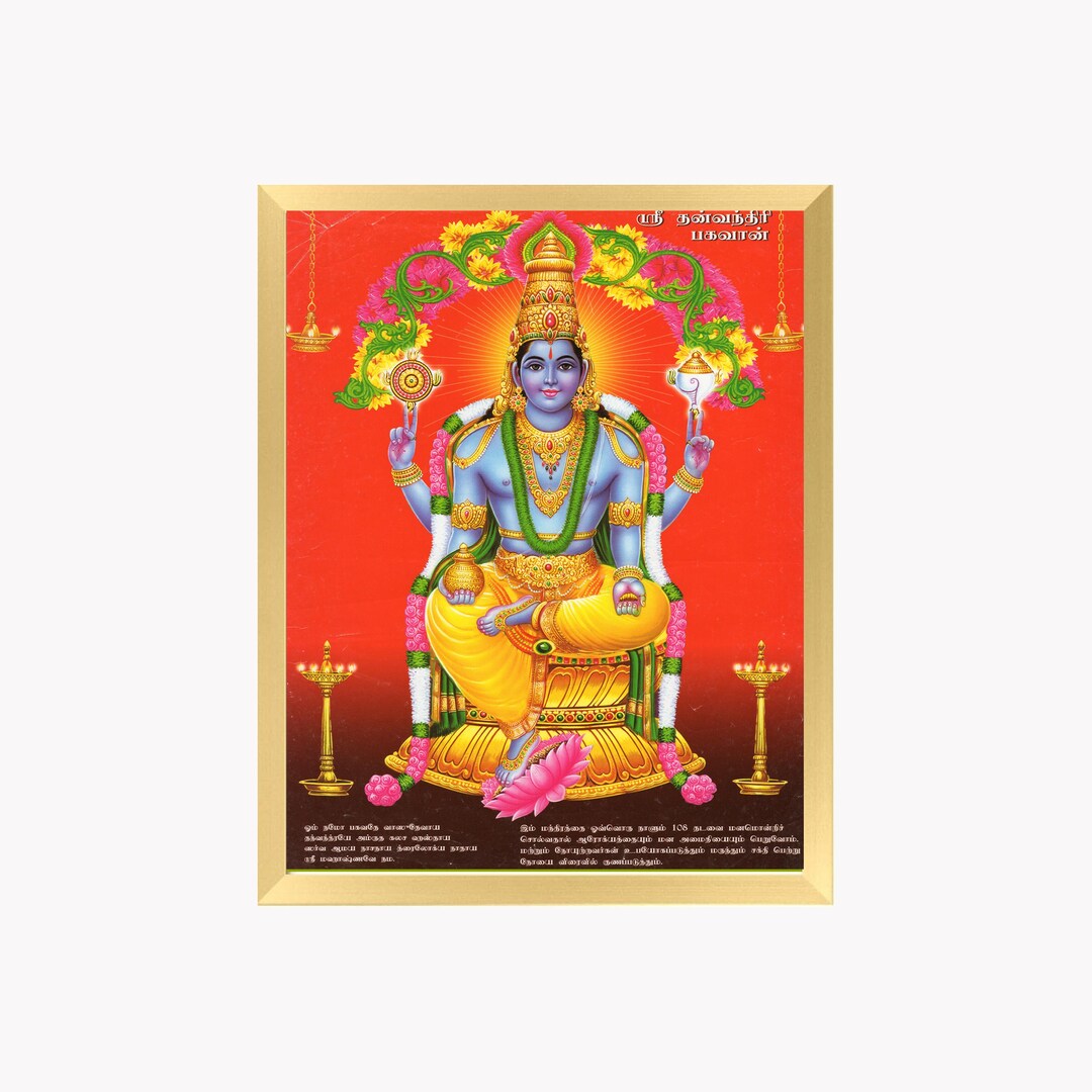 Sticaro | Premium Hindu Lord Dhanvantri Dev God | Religious Framed ...