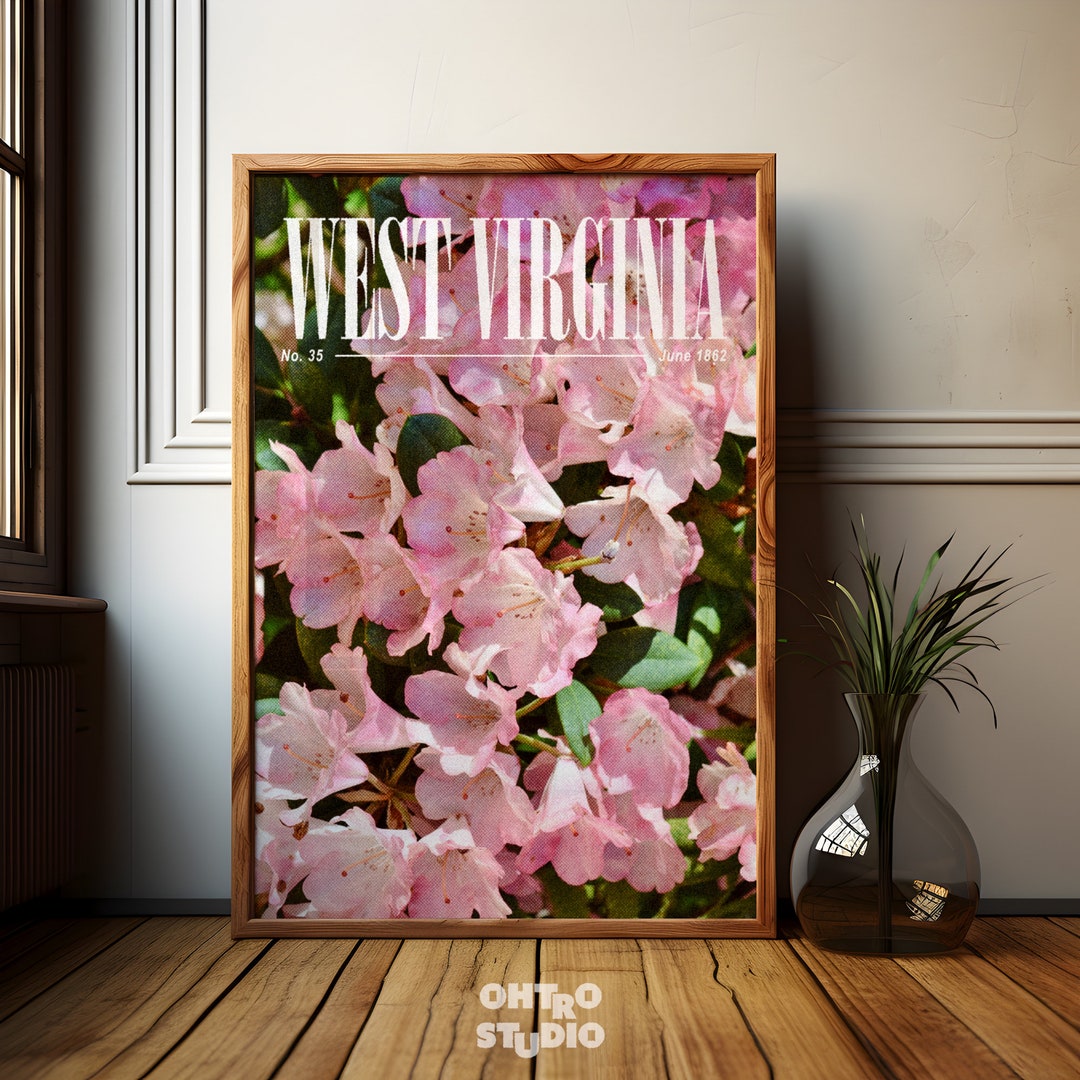 Vintage Digital Art Print, 90's Aesthetic, West Virginia State Flower ...