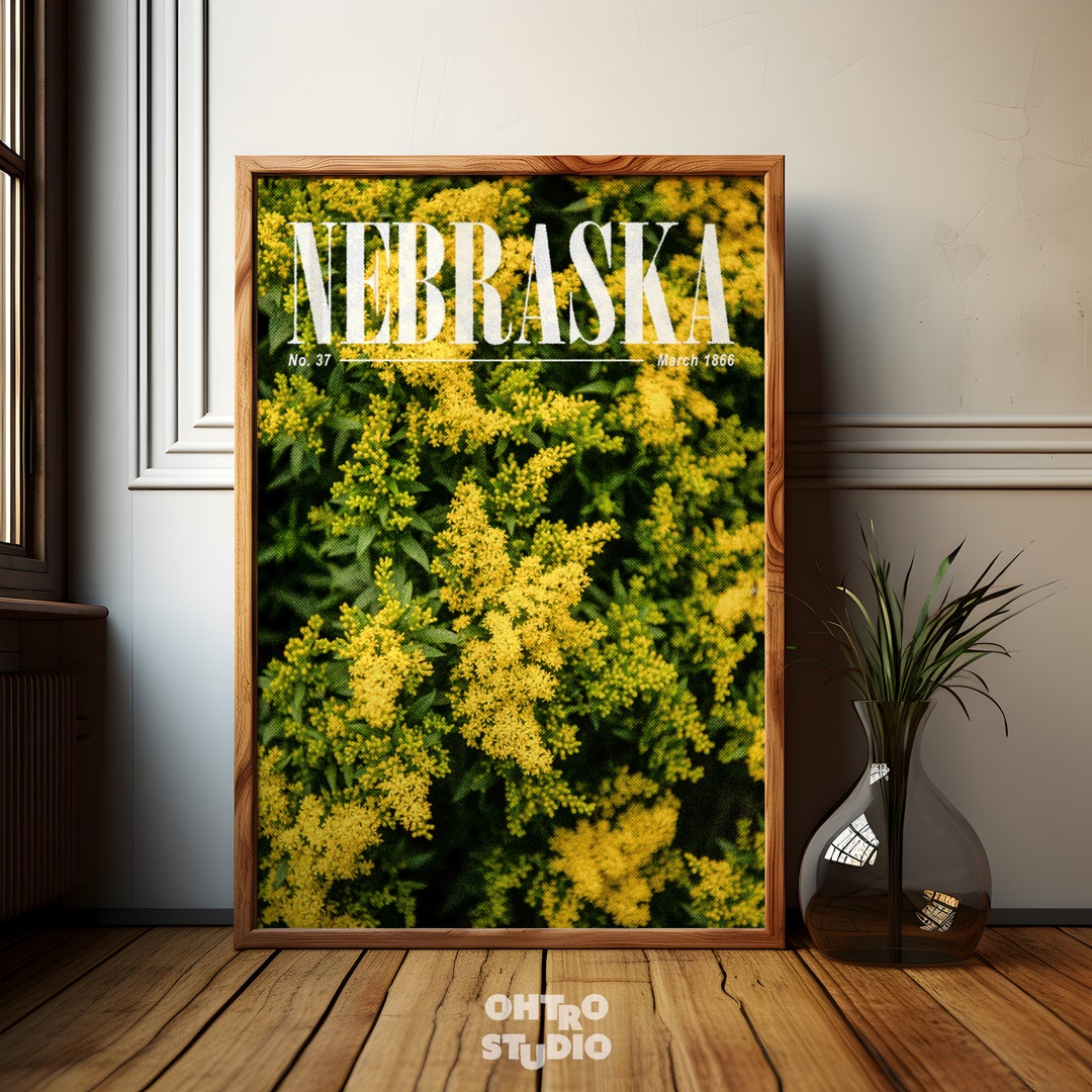 Vintage Digital Art Print, 90's Aesthetic, Nebraska State Flower ...
