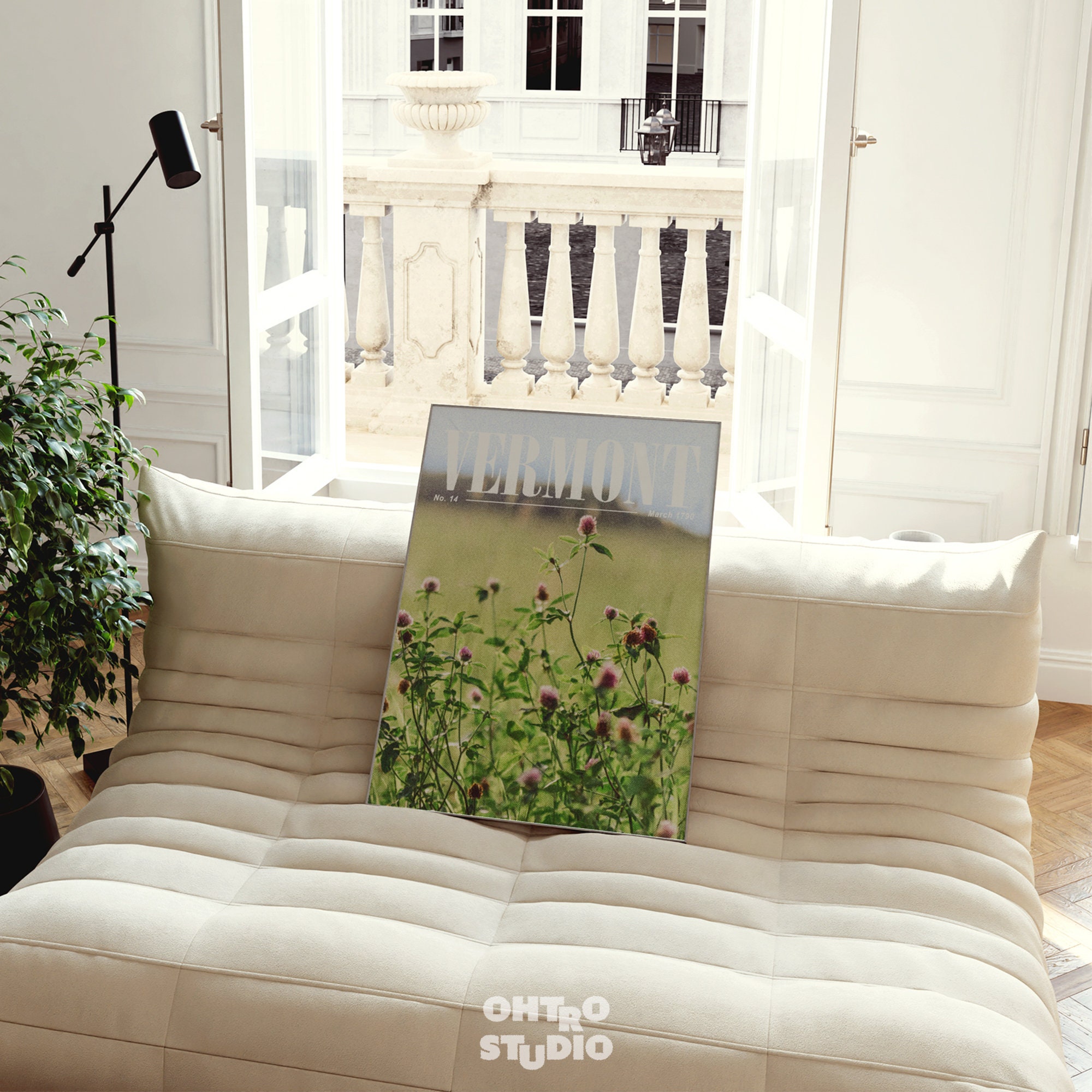 Vintage Digital Art Print, 90's Aesthetic, Vermont State Flower, Red ...