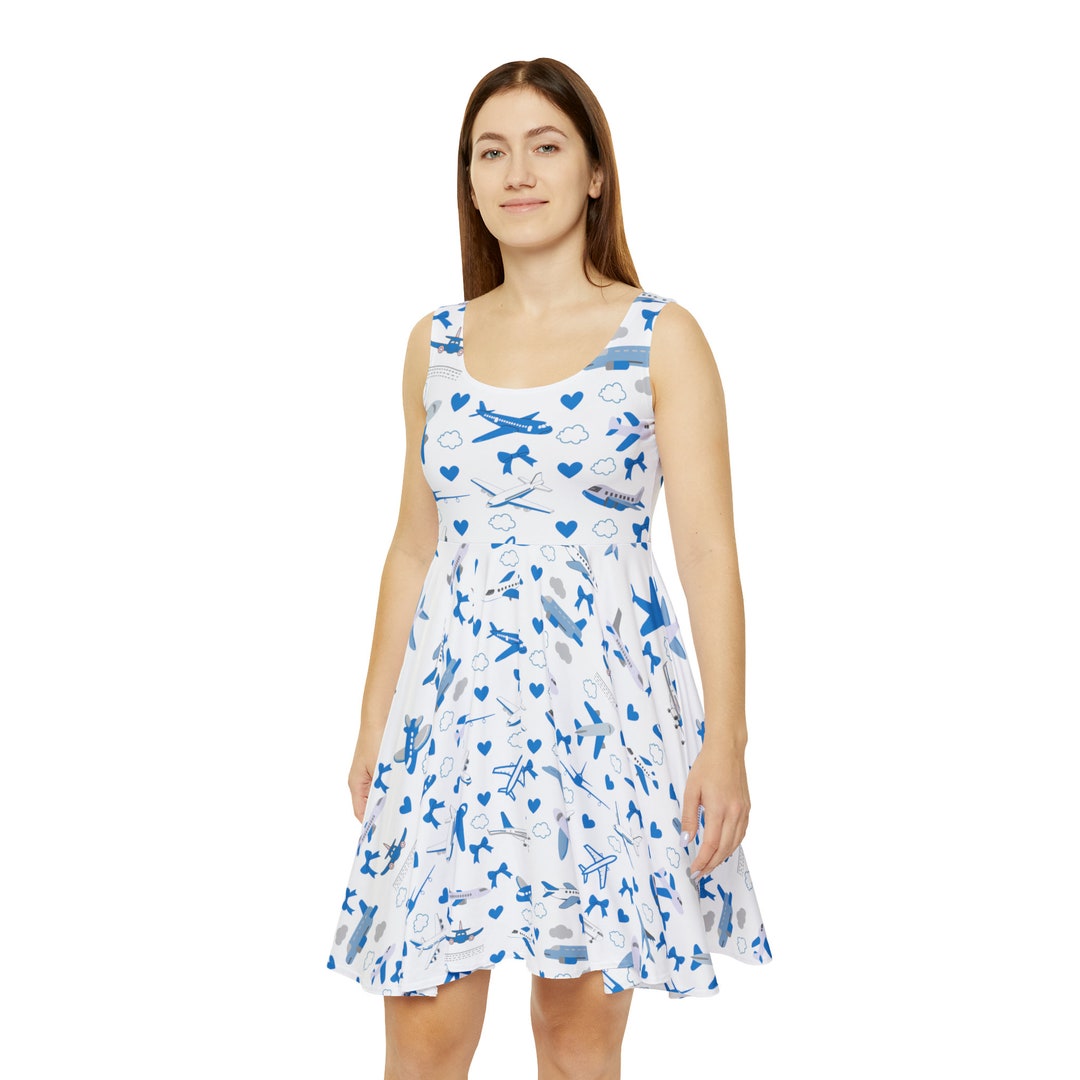 Airplane Pattern Women's Skater Dress AOP - Etsy
