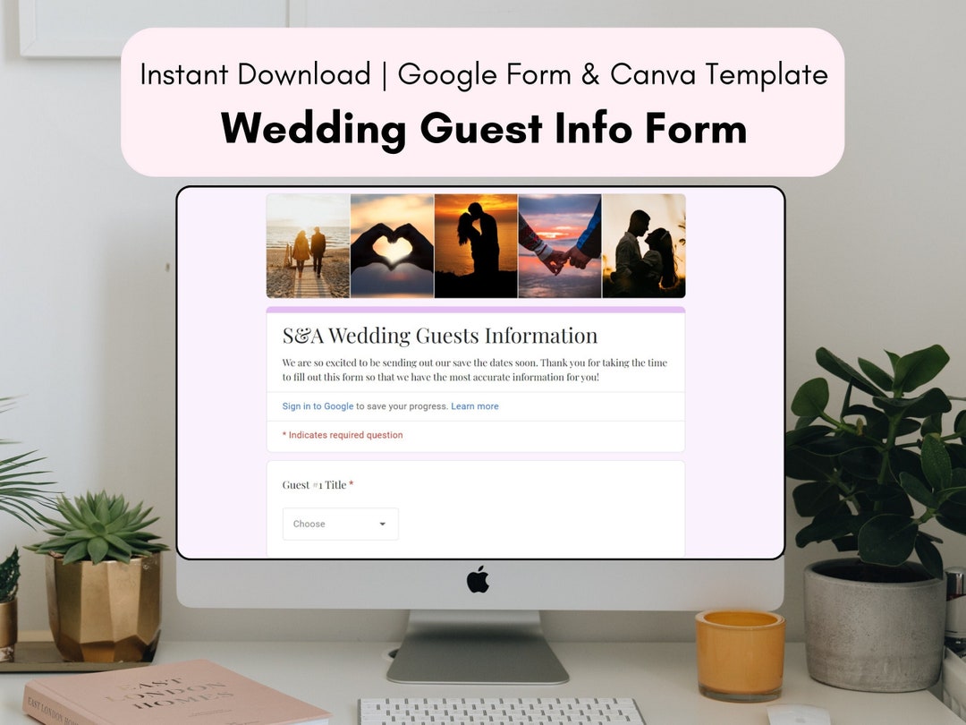 Wedding Guest Information Google Form | Editable | Digital Download ...