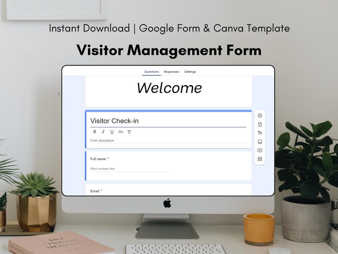 Guest Check-in Google Form Template | Editable | Instant Digital ...