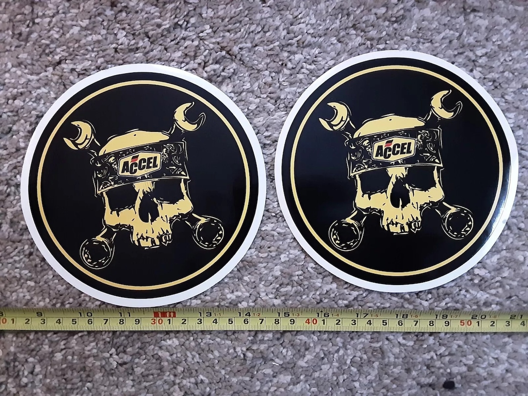 2 Skull and Wrenches Vinyl Racing Decal Sticker 1957 Ford Fairlane 500 ...