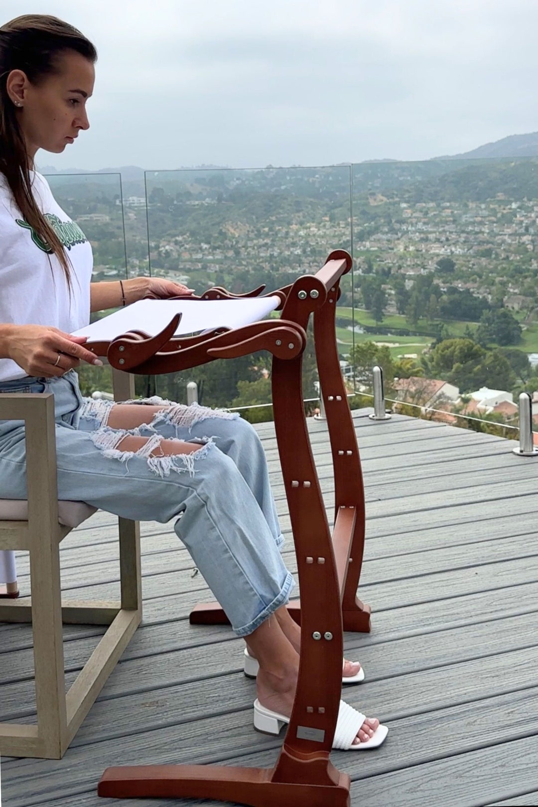 Adjustable Wooden Floor Embroidery Stand: Hands-free Cross Stitch Q ...