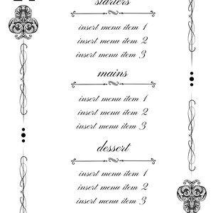 Playing Cards Themed Menu Template - Etsy