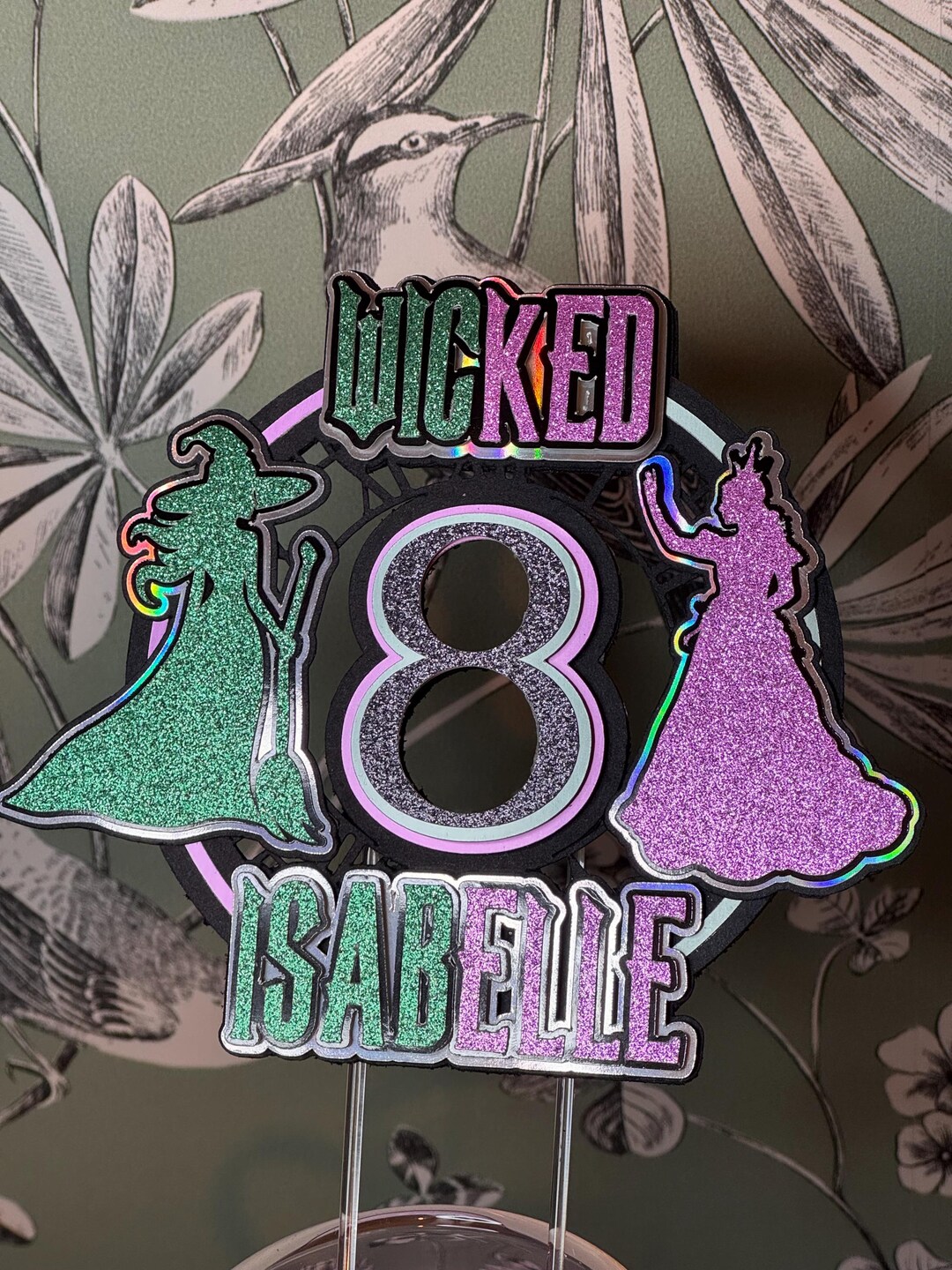 Wicked Personalised Birthday Cake Topper - Elphaba and Glinda Character ...