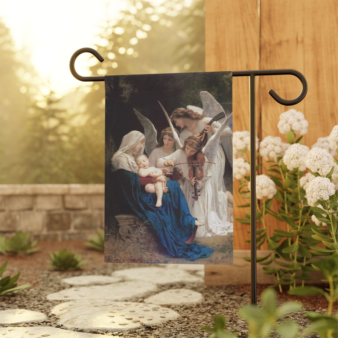 Song of Angels Catholic Garden Banner: Marian Homeschool Decor - Etsy