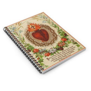 Vintage Sacred Heart of Jesus Prayer Journal Spiral Notebook - Ruled ...