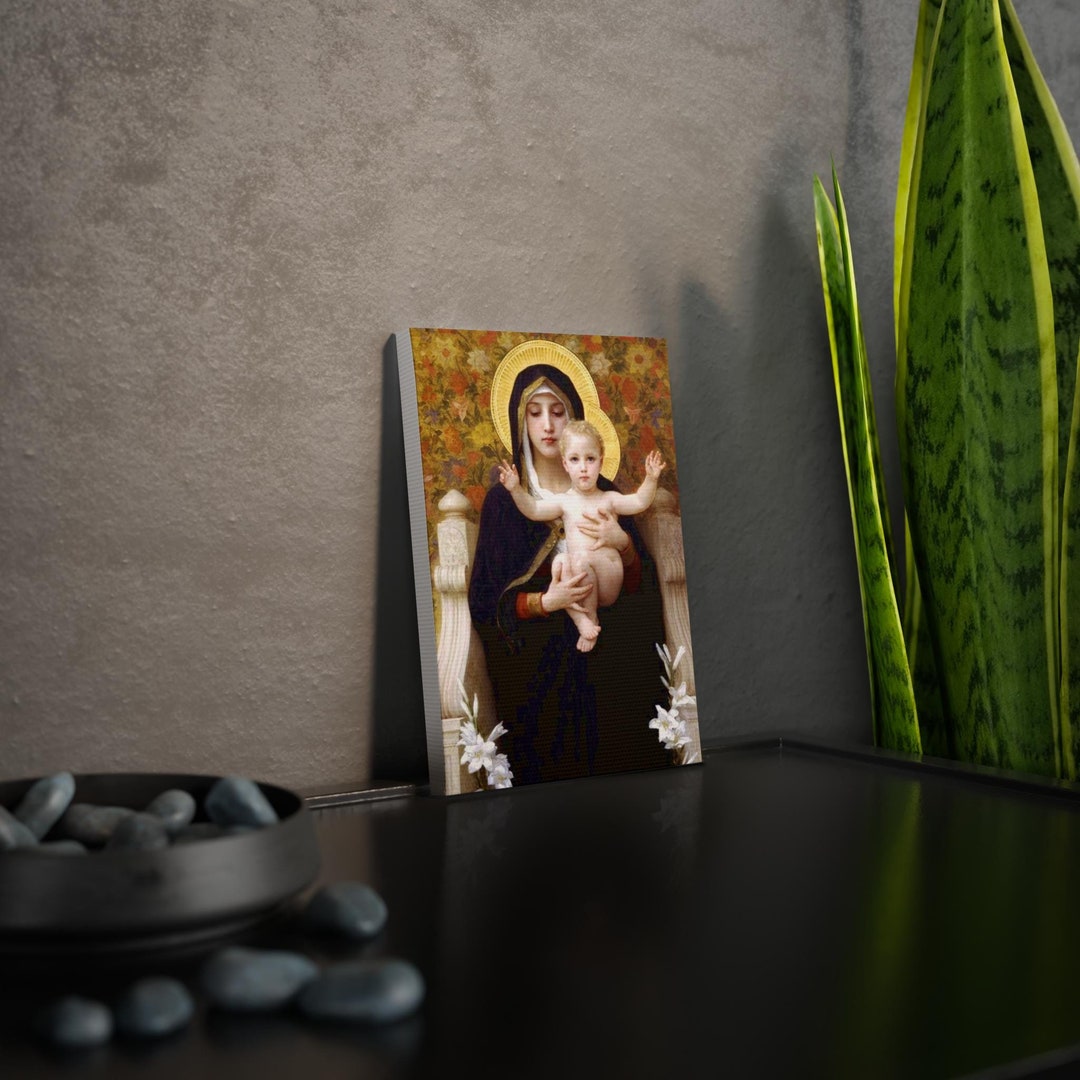 La Vierge Au Lys - the Madonna of the Lillies Catholic 5"x7" Canvas ...