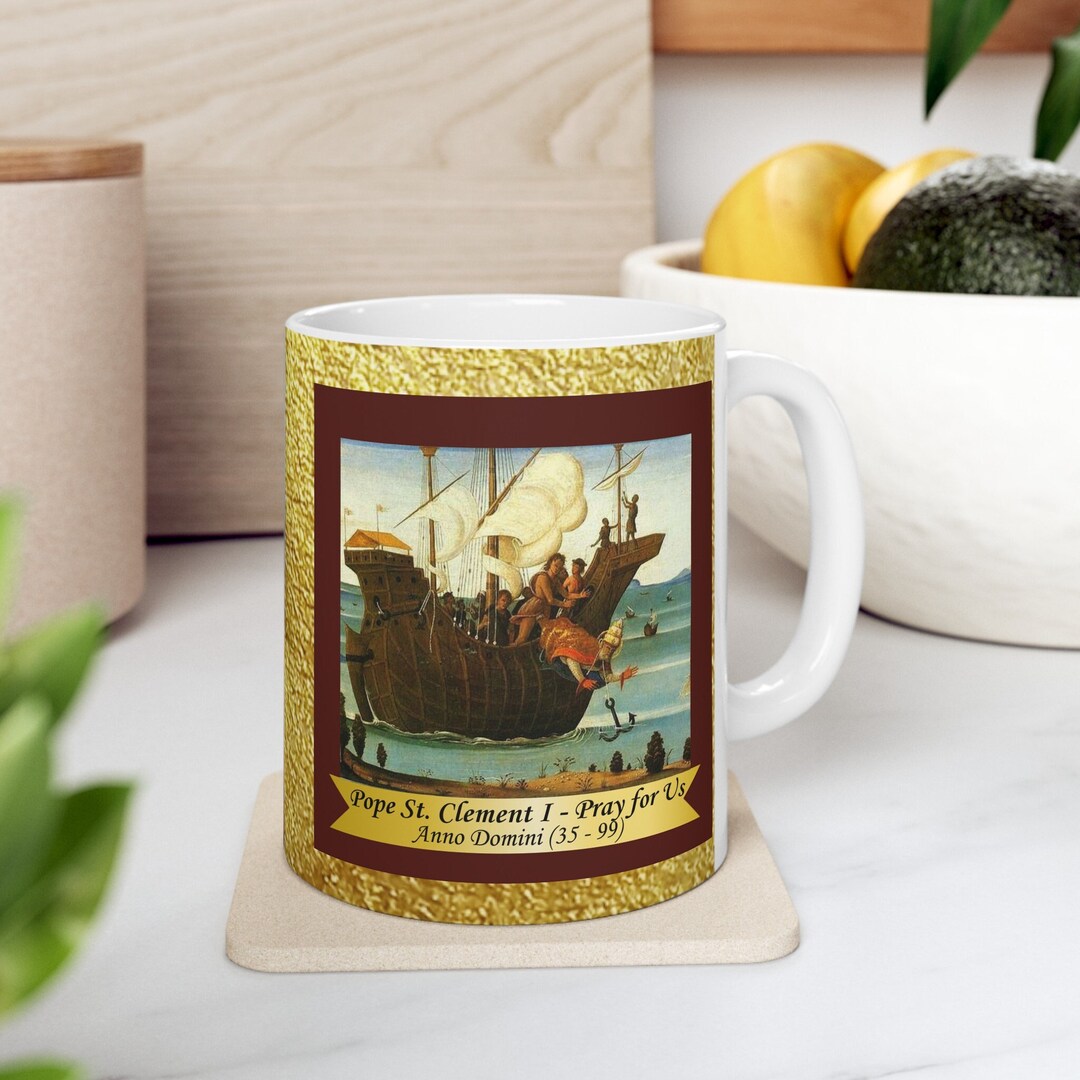 Pope St. Clement I Vintage Art Coffee Mug: Catholic Prayer Gift - Etsy